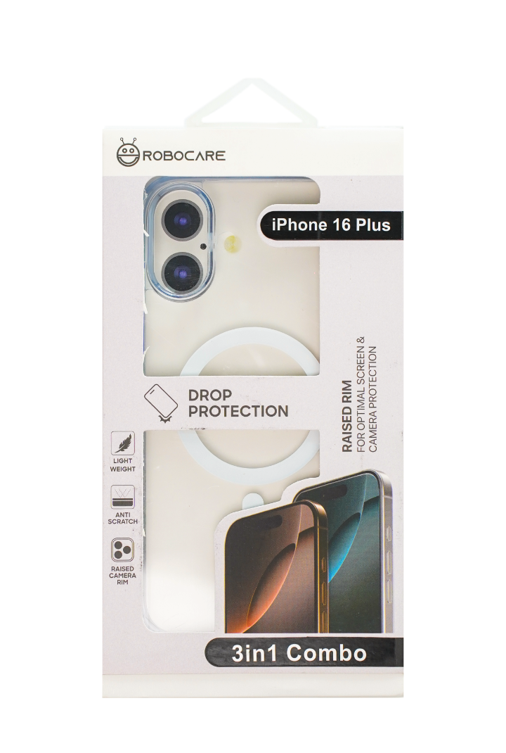 Robocare iPhone 16 Plus MagSafe 3-in-1 Protective Combo Case with Came ...